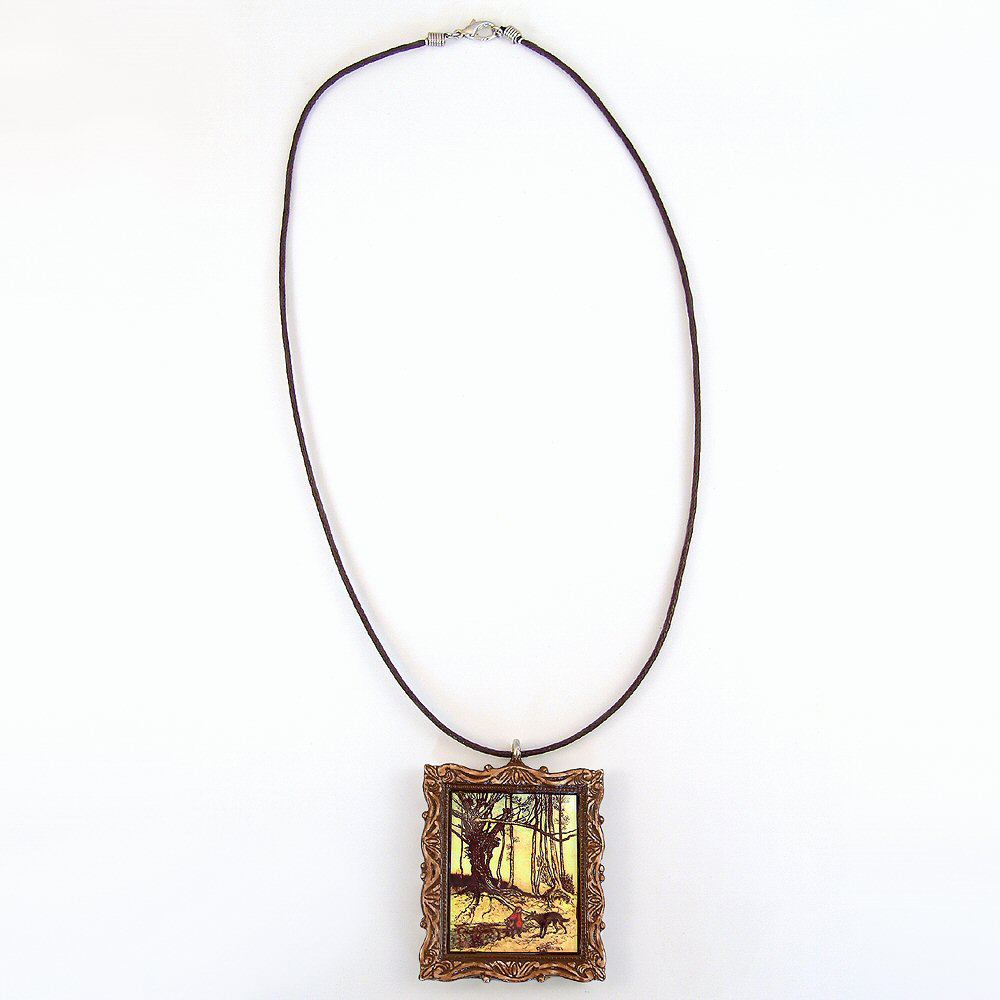 Little Red Riding Hood And Wolf Pendant And Necklace on Luulla